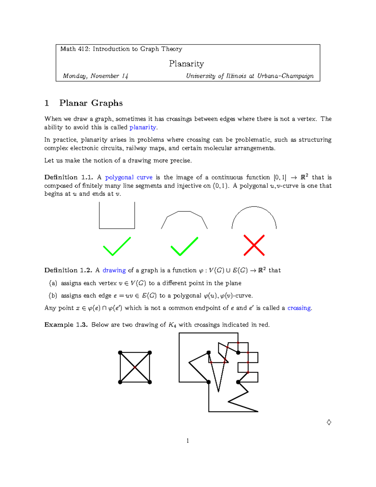 Lecture 34 - Math 412: Introduction to Graph Theory Planarity Monday ...