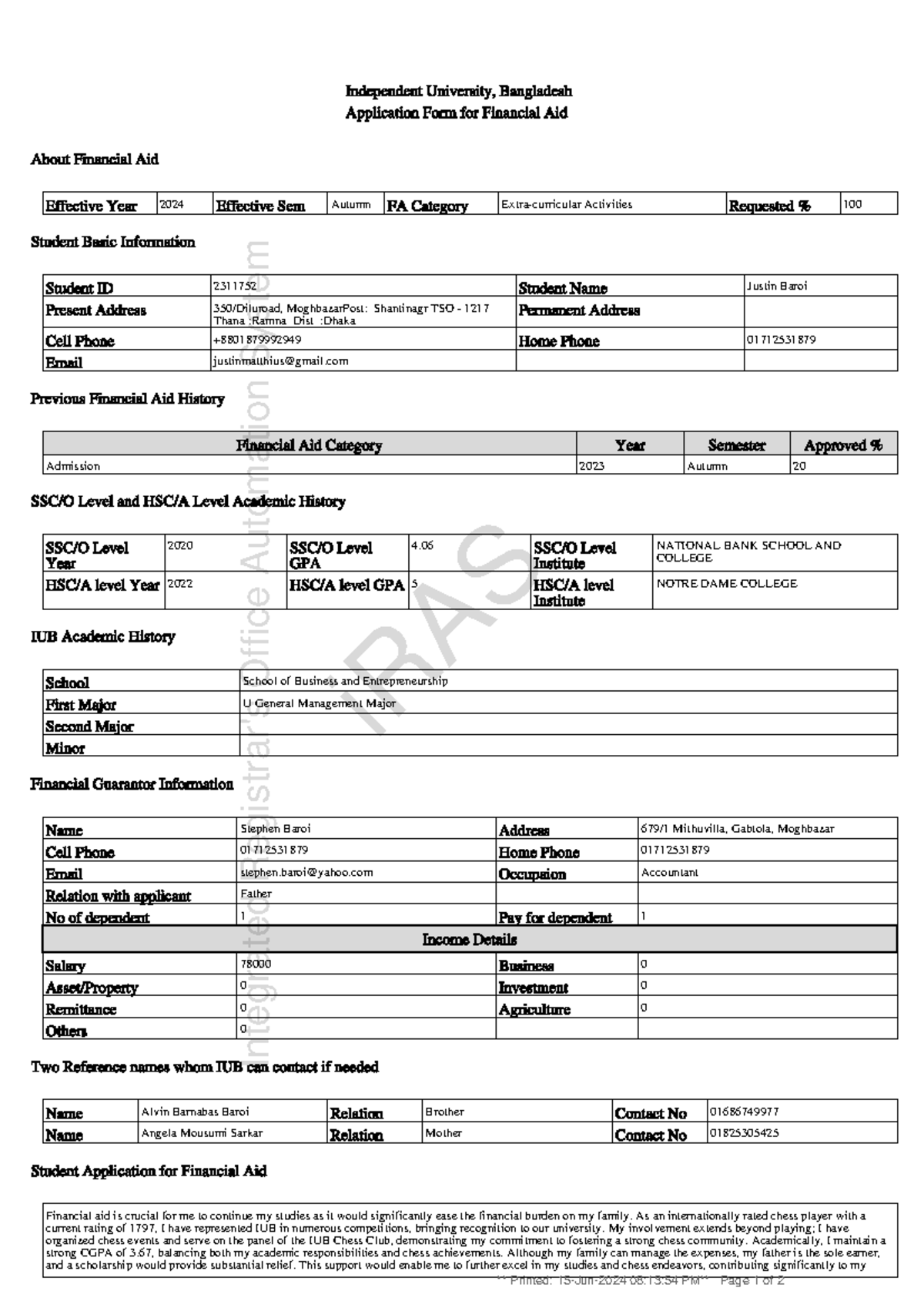 Financial Aid Application - About Financial Aid Student Basic ...