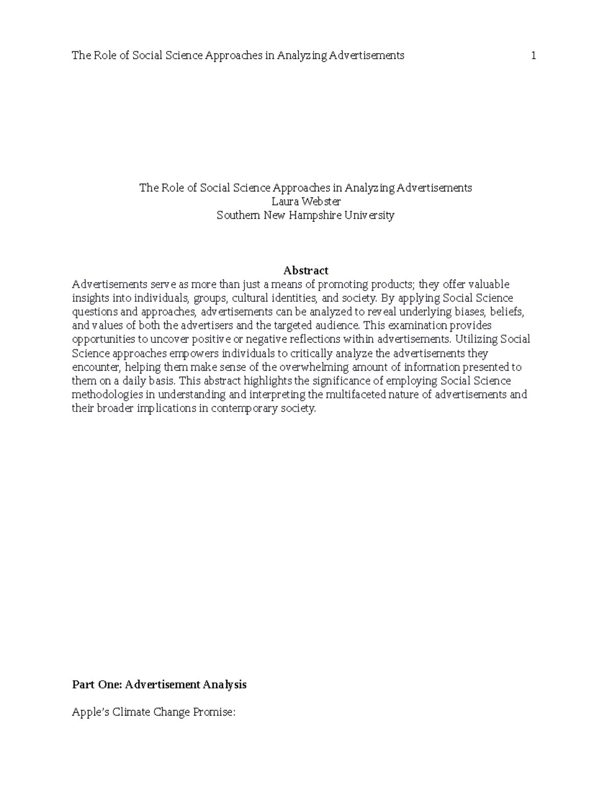 SCS Final Project Report - The Role of Social Science Approaches in ...