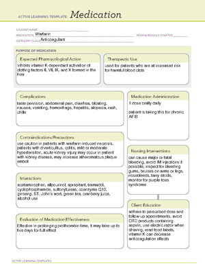 Atorvastatin - ATI medication card - ACTIVE LEARNING TEMPLATES ...