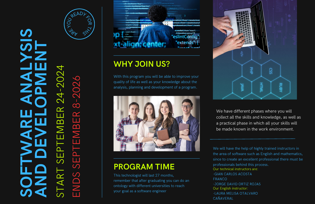 Software Analysis AND Development Brochure - SOFTWARE ANALYSIS AND ...