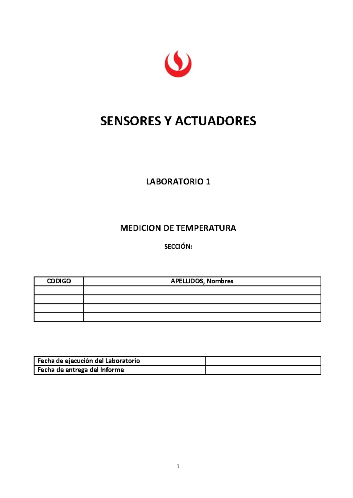 EL251 GUIA Laboratorio 1 Sensores Y Actuadores 2024-01 Explicacion - SENSORES Y ACTUADORES - Studocu