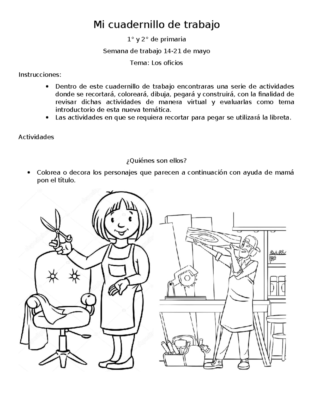 Cuadernillo- Oficios Y Profesiones - Mi cuadernillo de trabajo 1° y 2 ...