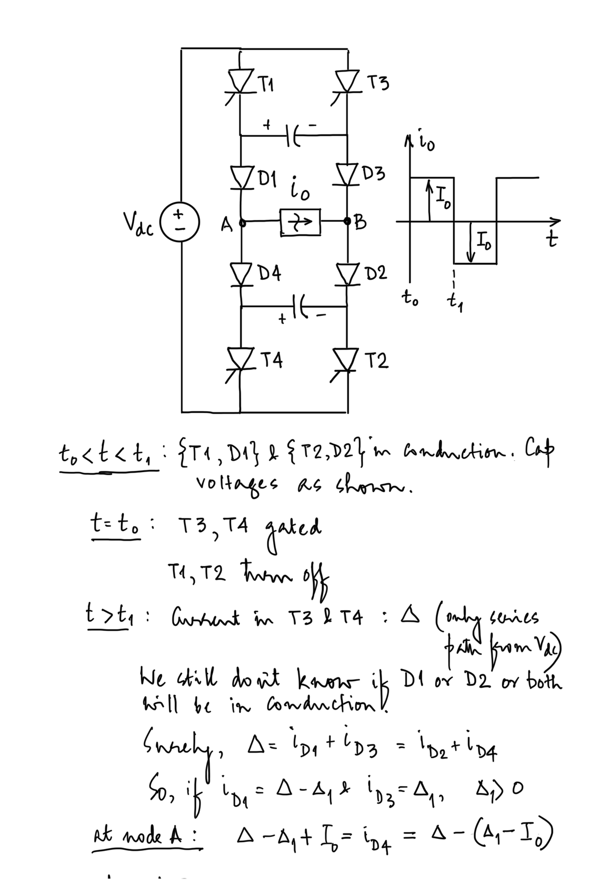 AS SCR bridge voltage fed - T1 T3 io D1 io D3 Io Vdc A B Io t D4 D2 ...