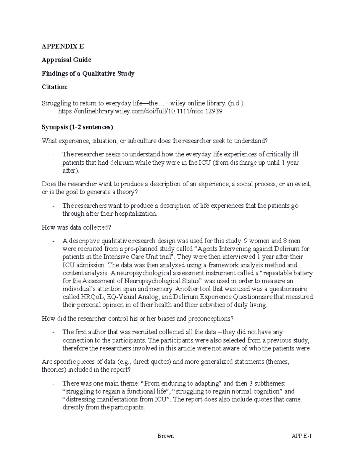 Qualitative Review - APPENDIX E Appraisal Guide Findings of a ...