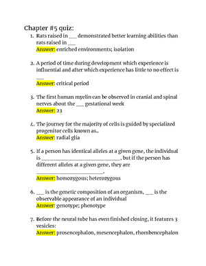 Chapter #3 quiz - Practice quiz and answer for biopsychology - Chapter #3 quiz: Neurons differ ...