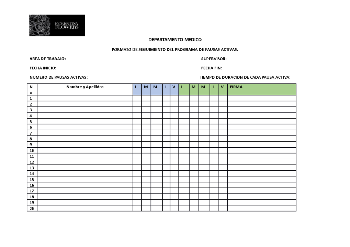 Seguimiento pausas activas - DEPARTAMENTO MEDICO FORMATO DE SEGUIMIENTO ...