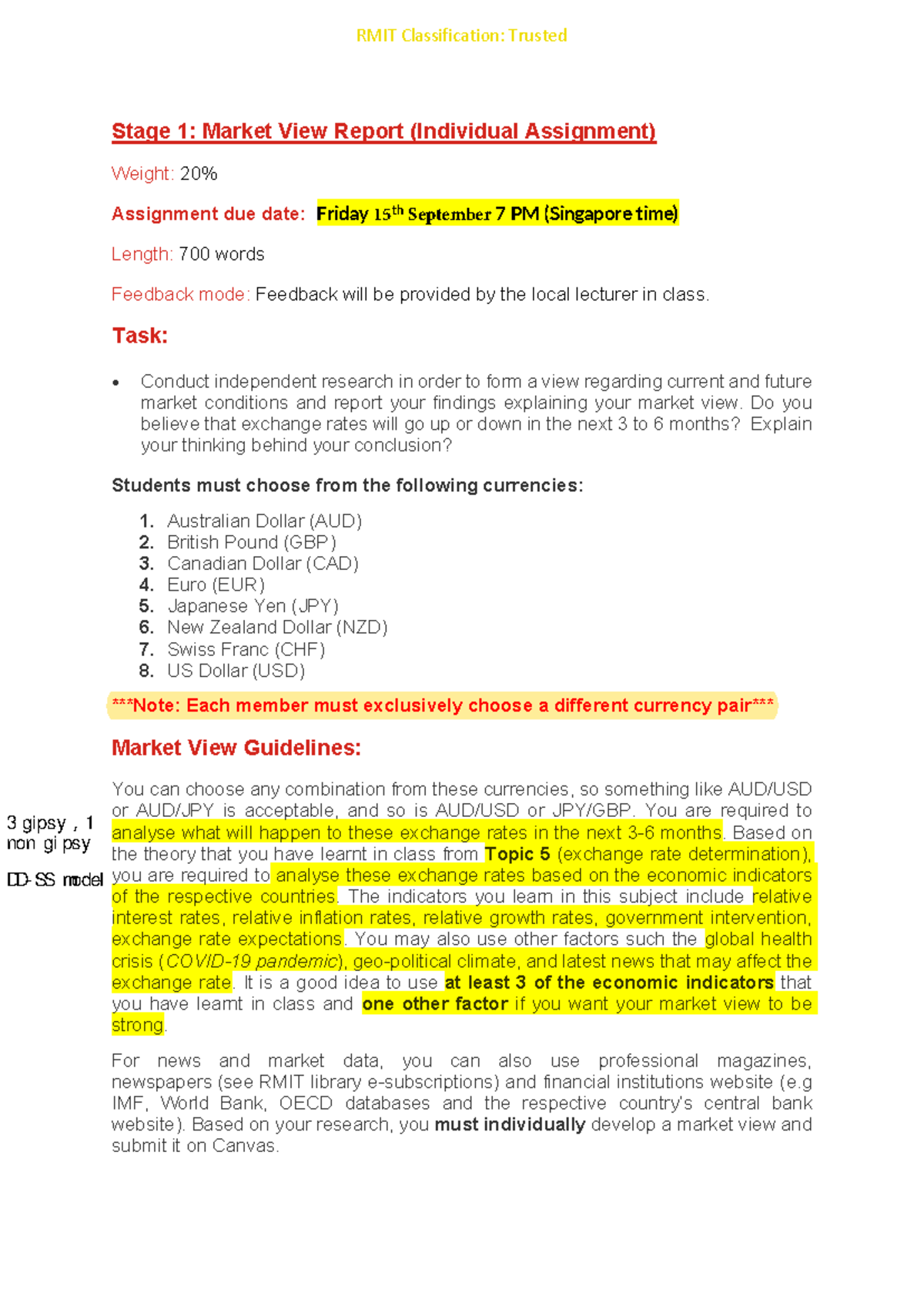 Market View Instructions S2 2023 BAFI1005SIM - RMIT Classification: Trusted Stage 1: Market View ...