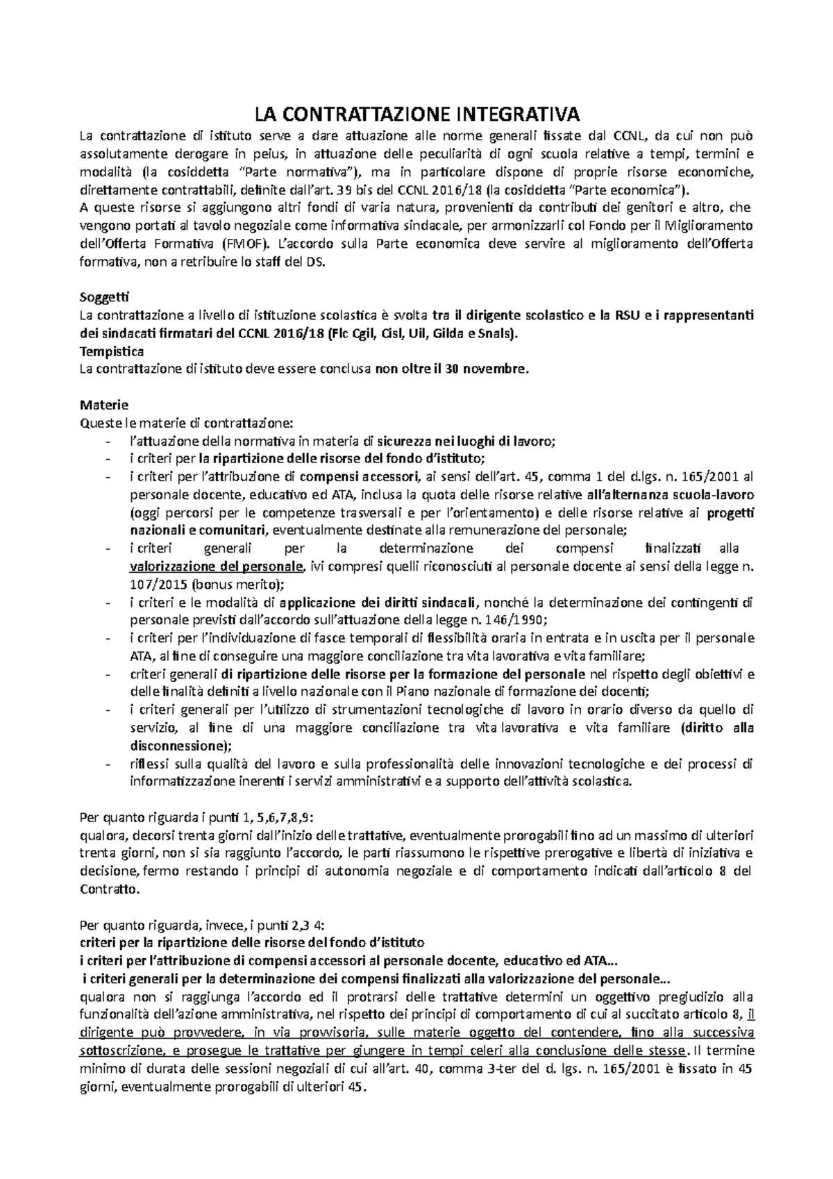 LA Contrattazione Integrativa - CCNL Scuola - LA CONTRATTAZIONE ...