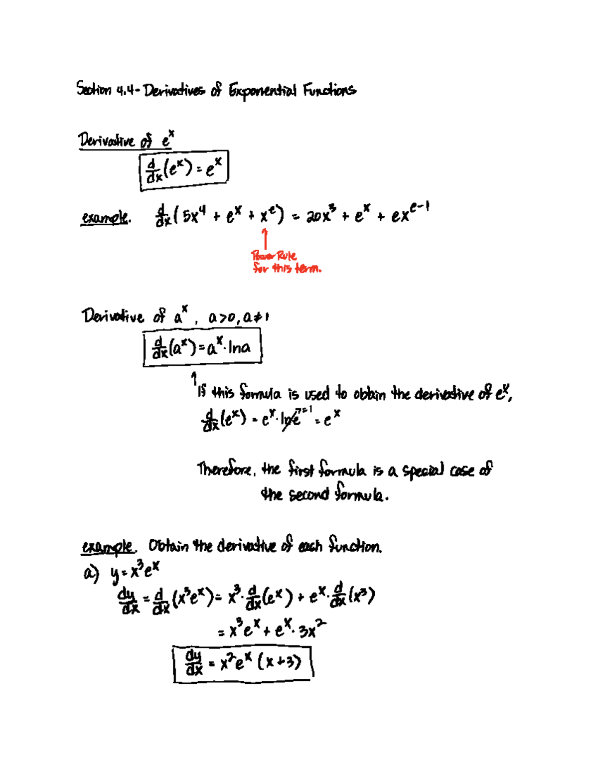 Section 4.4 - Derivatives of Exponential Functions - Math 125.3 - Studocu