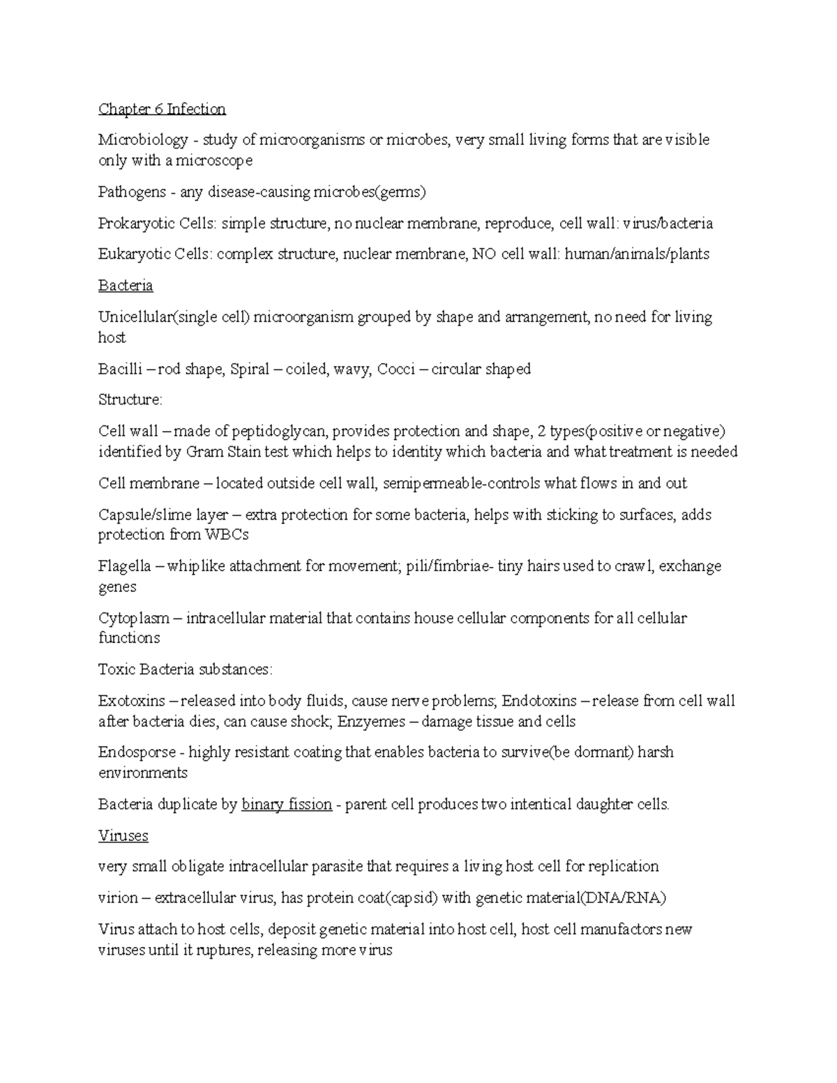 Chapter 6 - Notes - Chapter 6 Infection Microbiology - study of ...