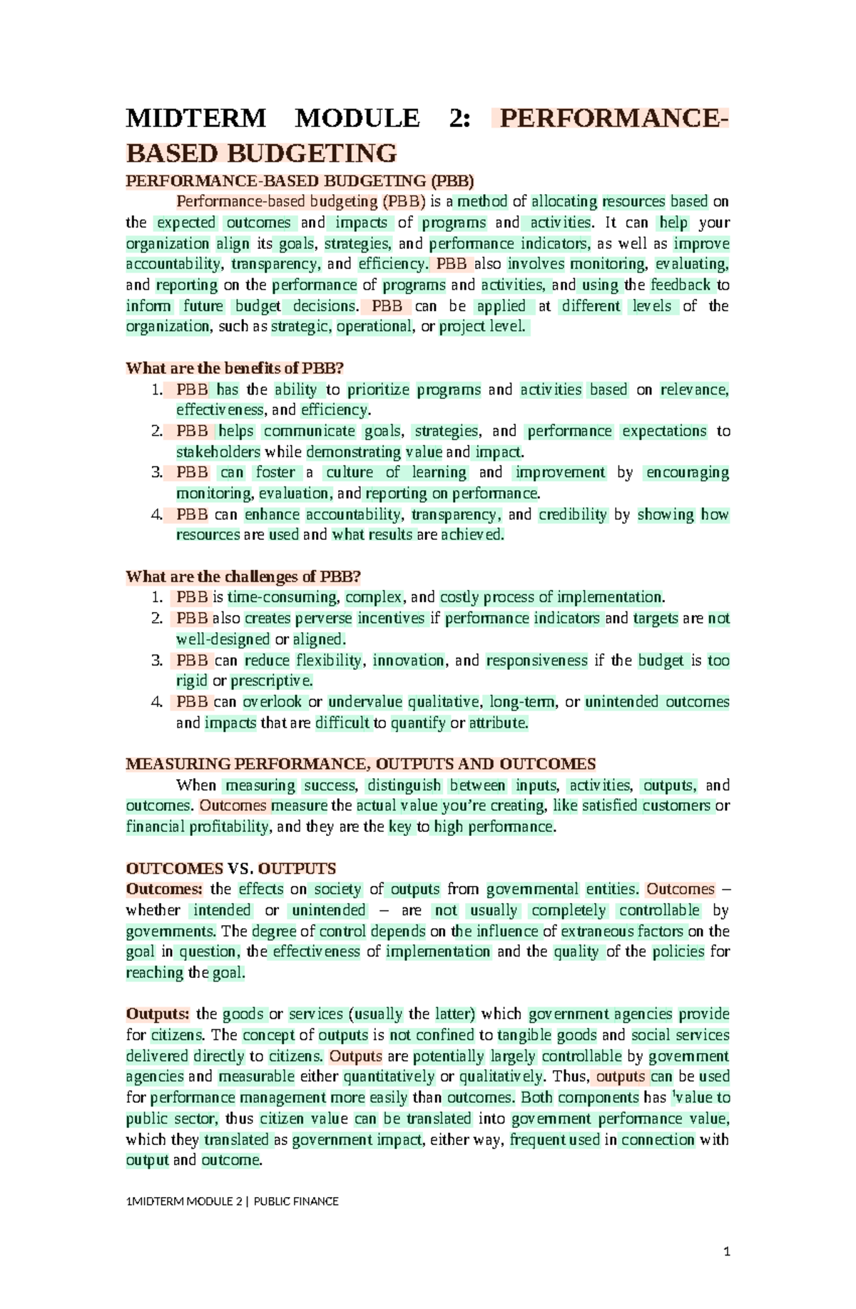 Midterm- Module-2 Public- Finance copy copy - MIDTERM MODULE 2: PERFORMANCE- BASED BUDGETING ...