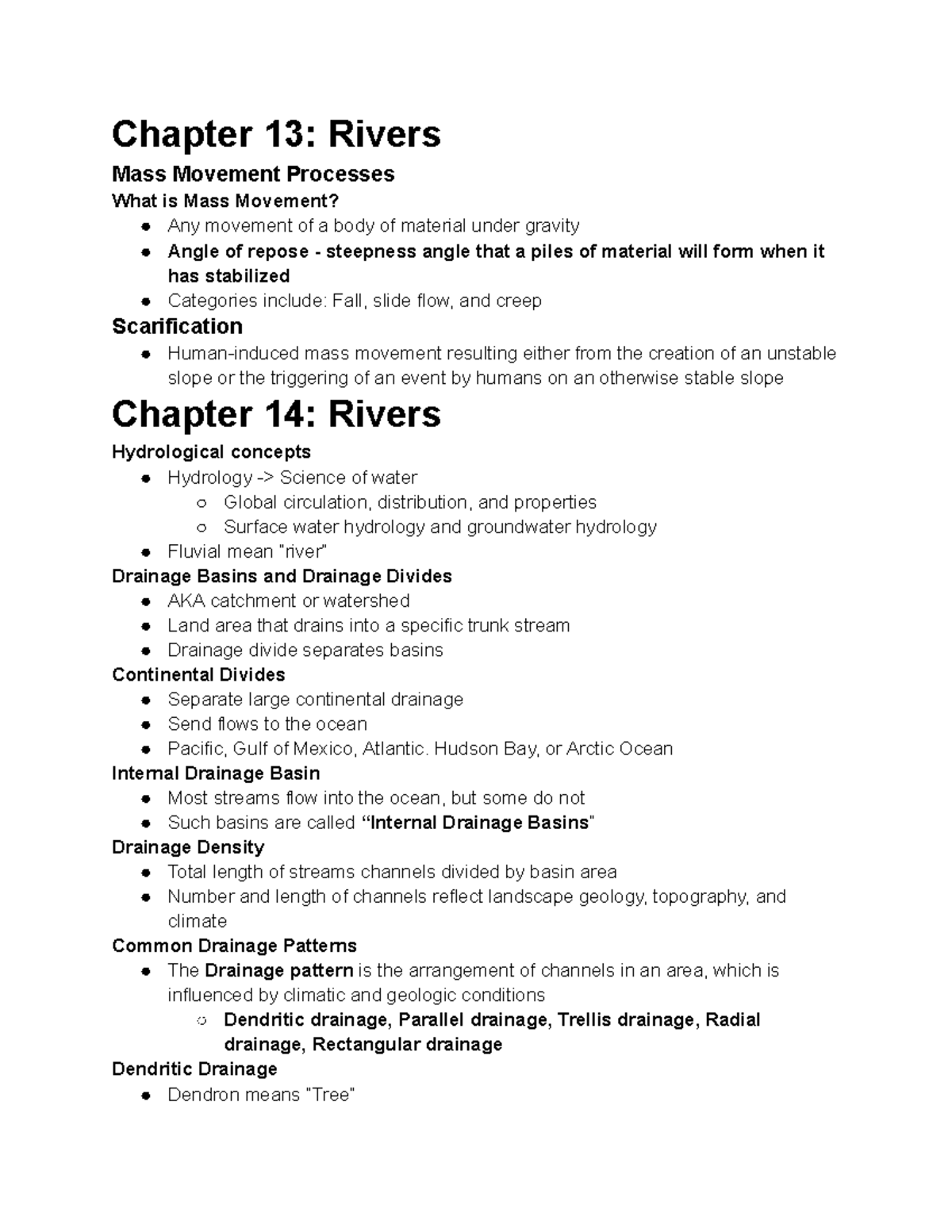 Chapter 13: Rivers - Hope this helps - Chapter 13: Rivers Mass Movement ...