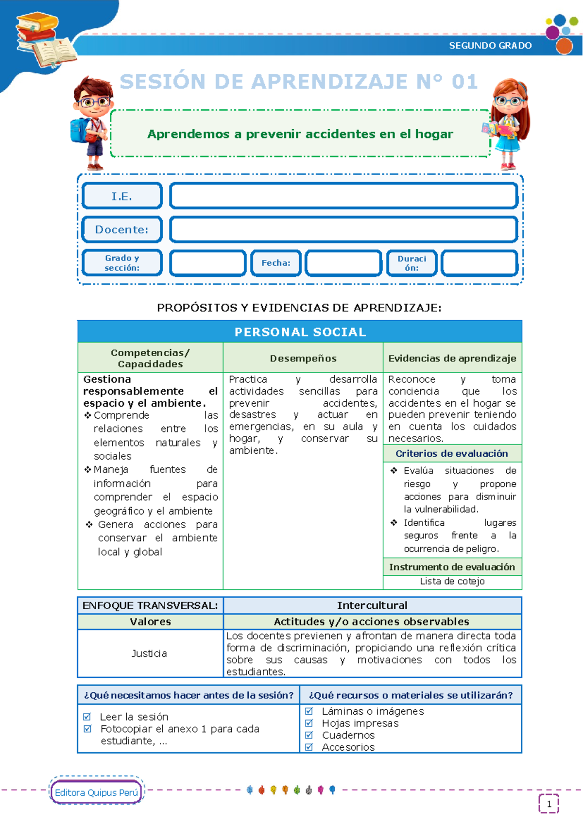 2.- Sesiones de aprendizaje - Semana 1 - UD IV - Editora Quipus Perú - Editora Quipus Perú ...