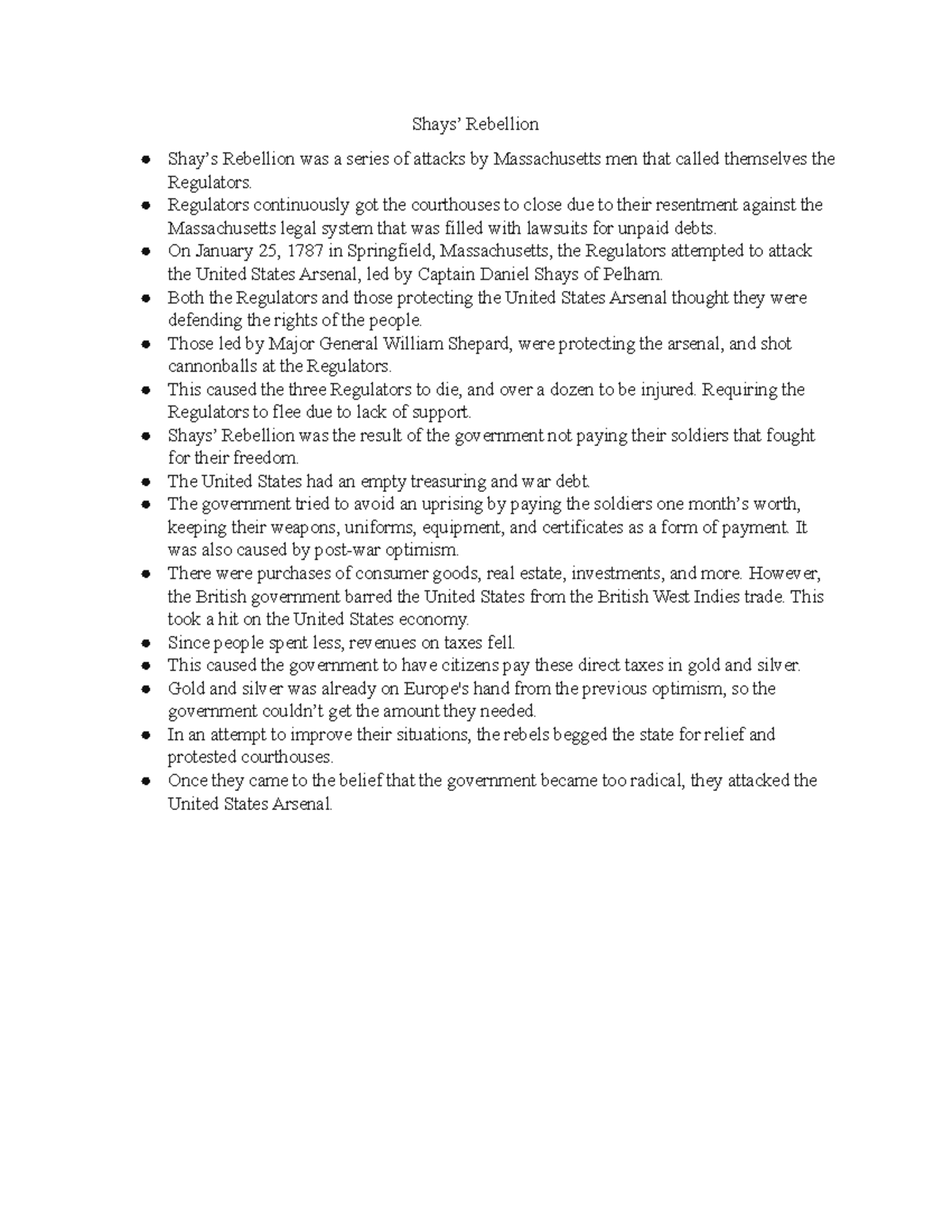 Shays Rebellion And Whiskey Rebellion Venn Diagram Students