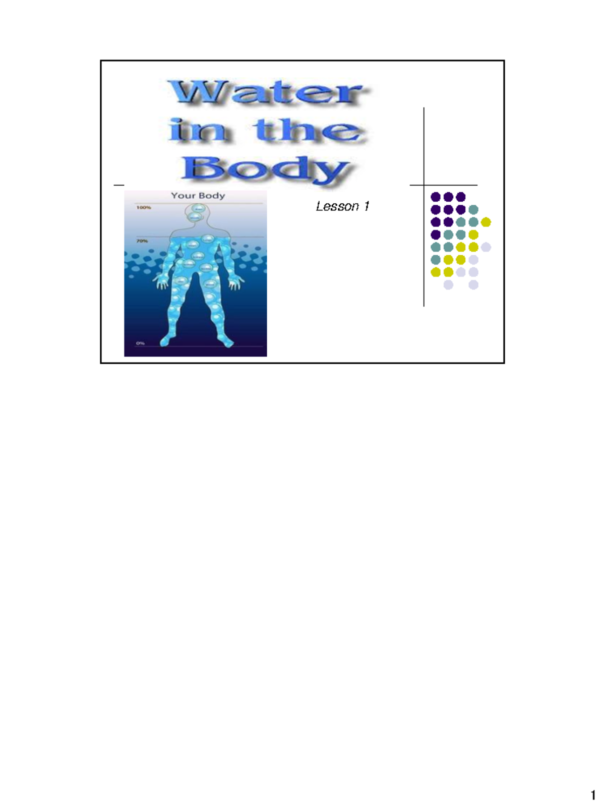 Lesson-2 - Summary notes of Body Water - Lesson Expected learning ...