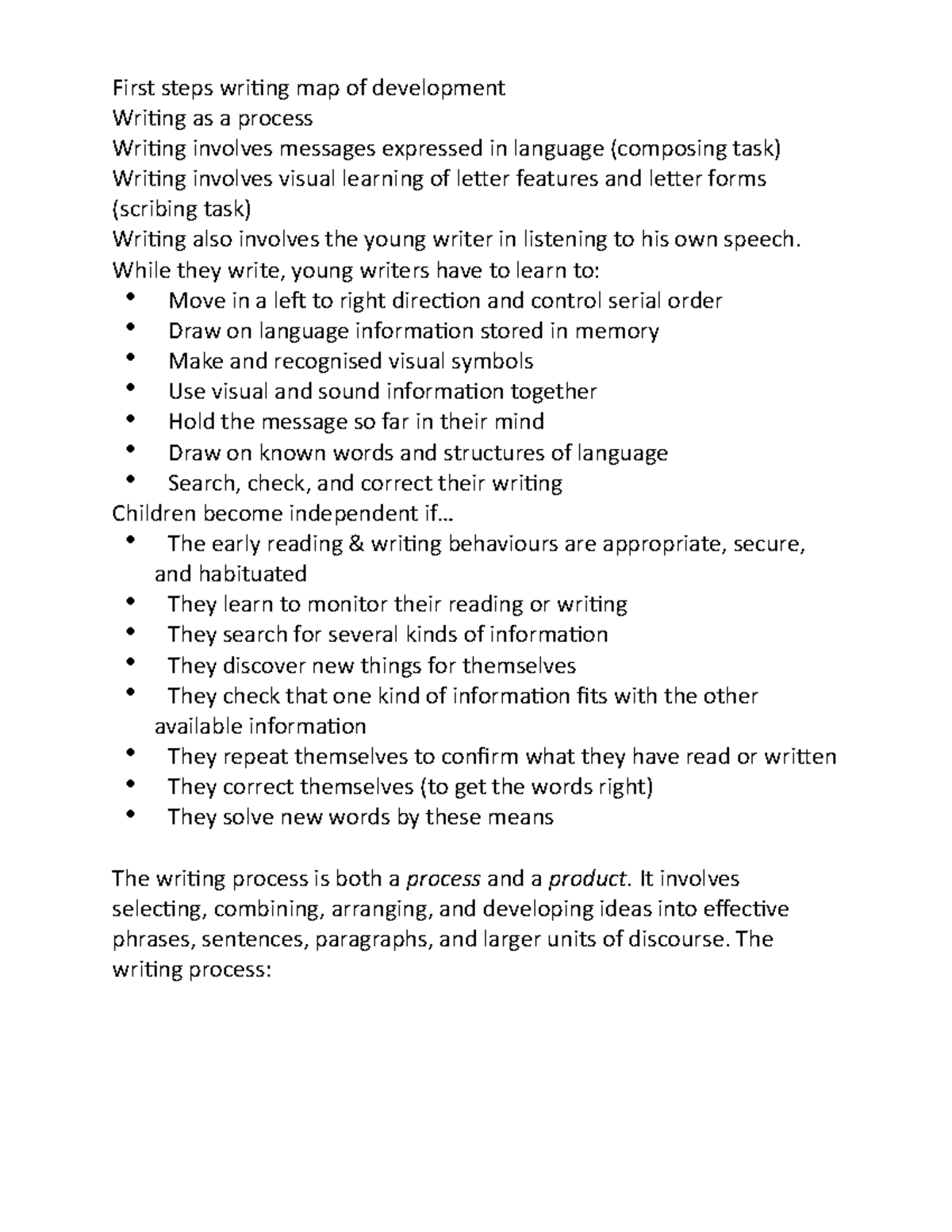 Week 10 - Lecture notes 10 - First steps writing map of development ...