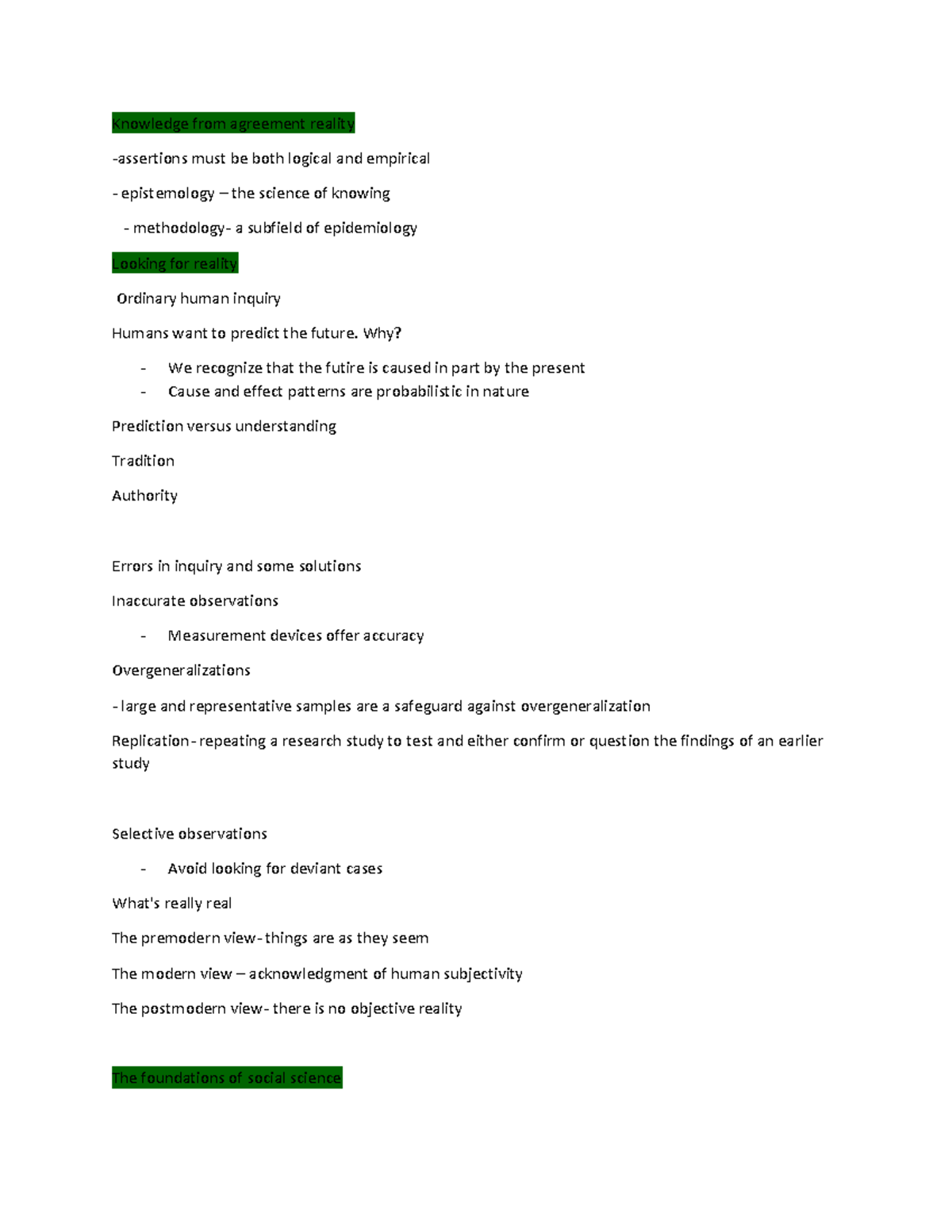 Chapter 1 human inquiry and science - Knowledge from agreement reality ...