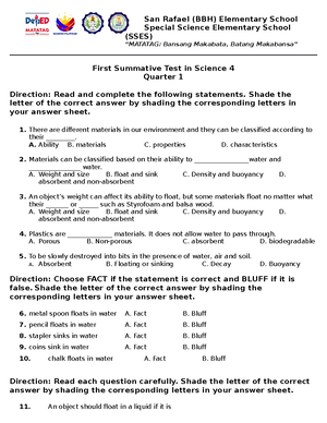 Q1-QUIZ3 - summative test for elementary - San Rafael (BBH) Elementary ...