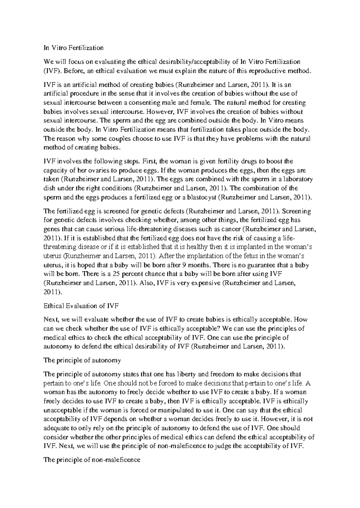 Lecture notes on IVF - IVF - In Vitro Fertilization We will focus on ...