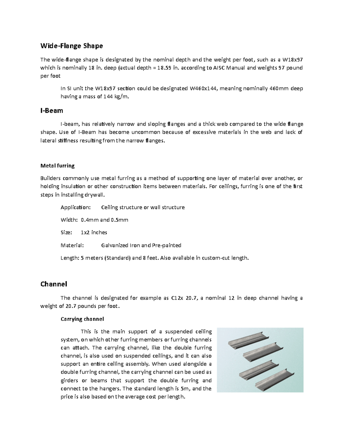 Research-Work - Wide-Flange Shape The wide-flange shape is designated ...