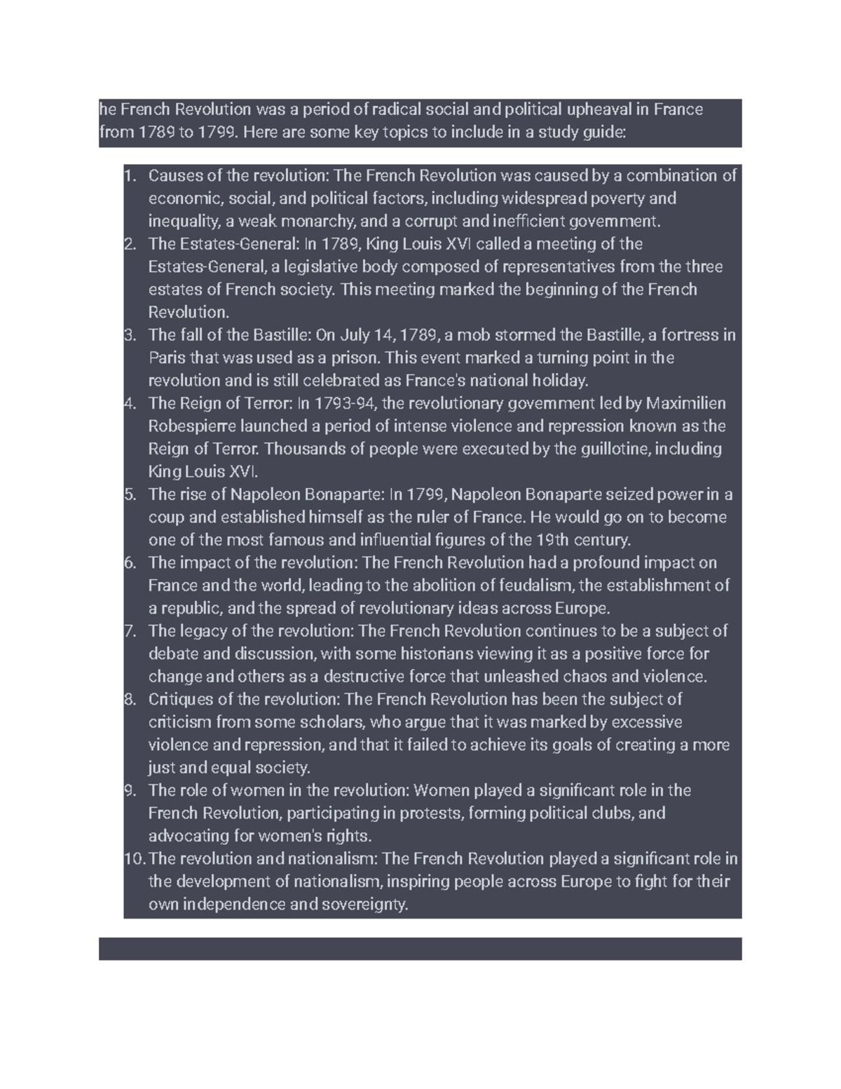 He French Revolution was a period of radical social and political ...