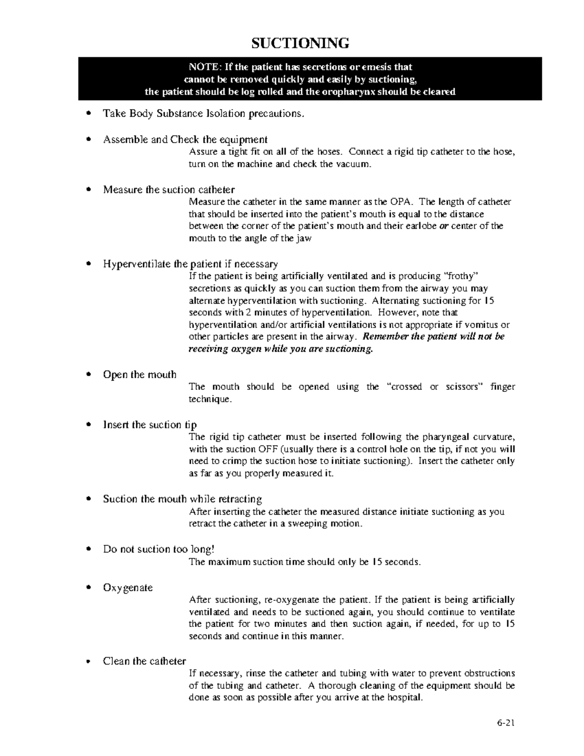 Srgpssuction - Suction pt 2 - 6- SUCTIONING NOTE: If the patient has ...