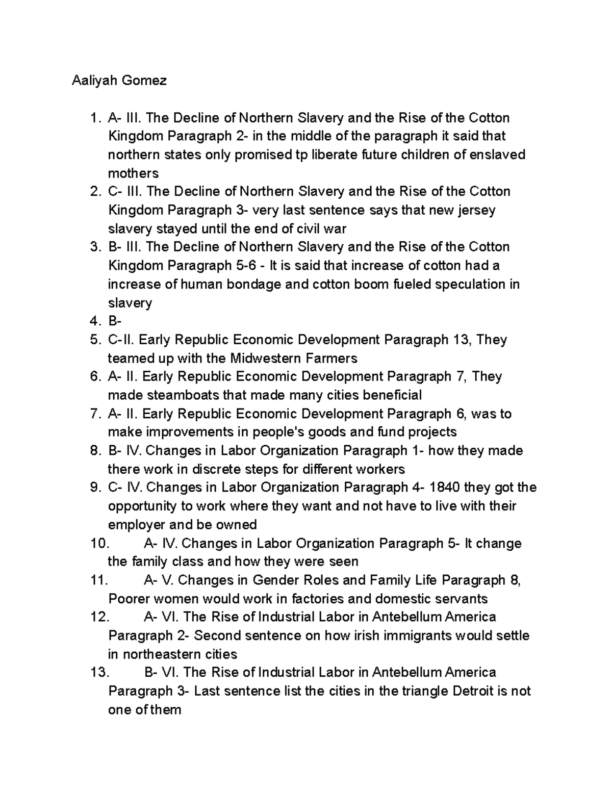 Chapter 8 Questions - Aaliyah Gomez A- III. The Decline of Northern ...