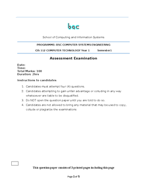 Java september 2012 assessment-test - Botswana Accountancy College ...
