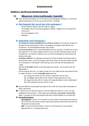 Buitenlandse-handell-samenvatting - D1 H1: Een blik op de ...