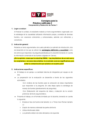 FORMATO REDACCION DE EXAMEN - Consigna para la Tarea Académica 2 1. Logro a evaluar: Al ...