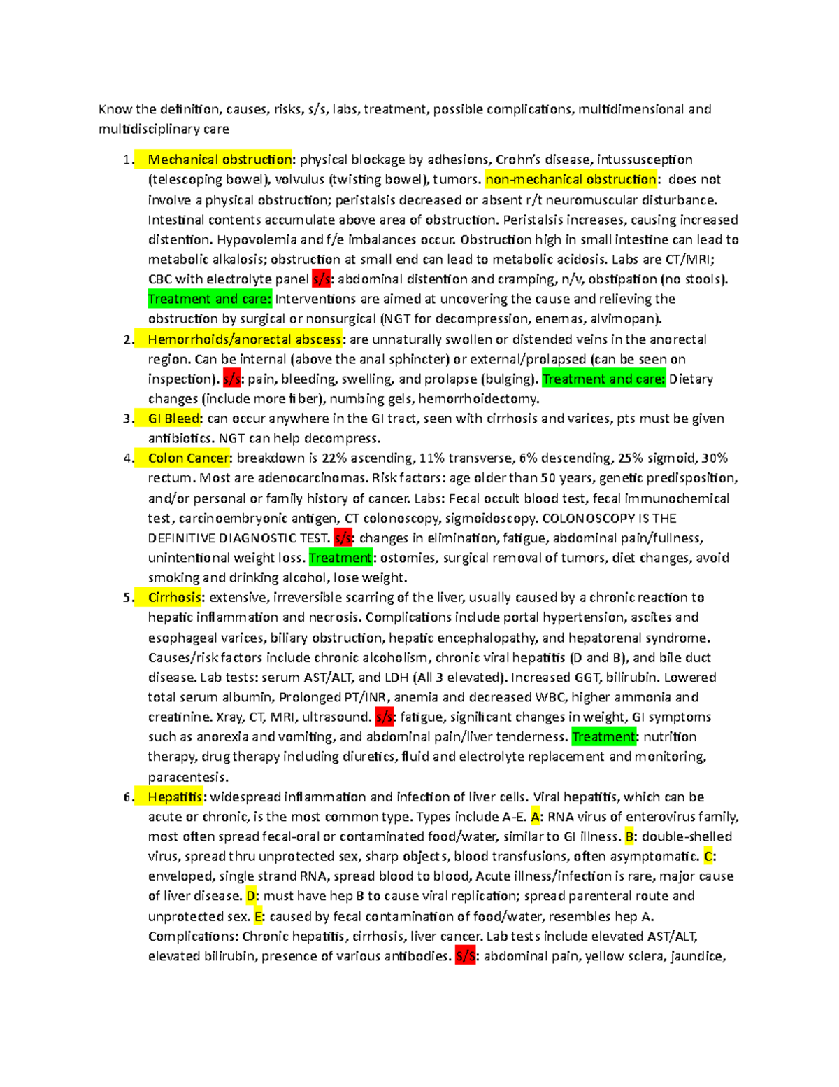 MDC 2 Final - Know the definition, causes, risks, s/s, labs, treatment ...