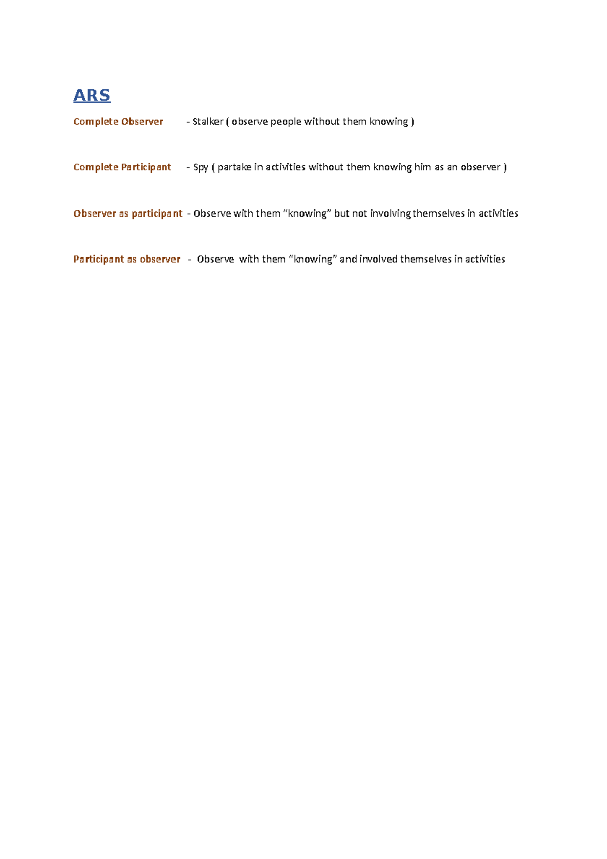 Draft ( Assignments ) - ARS Complete Observer - Stalker ( observe ...