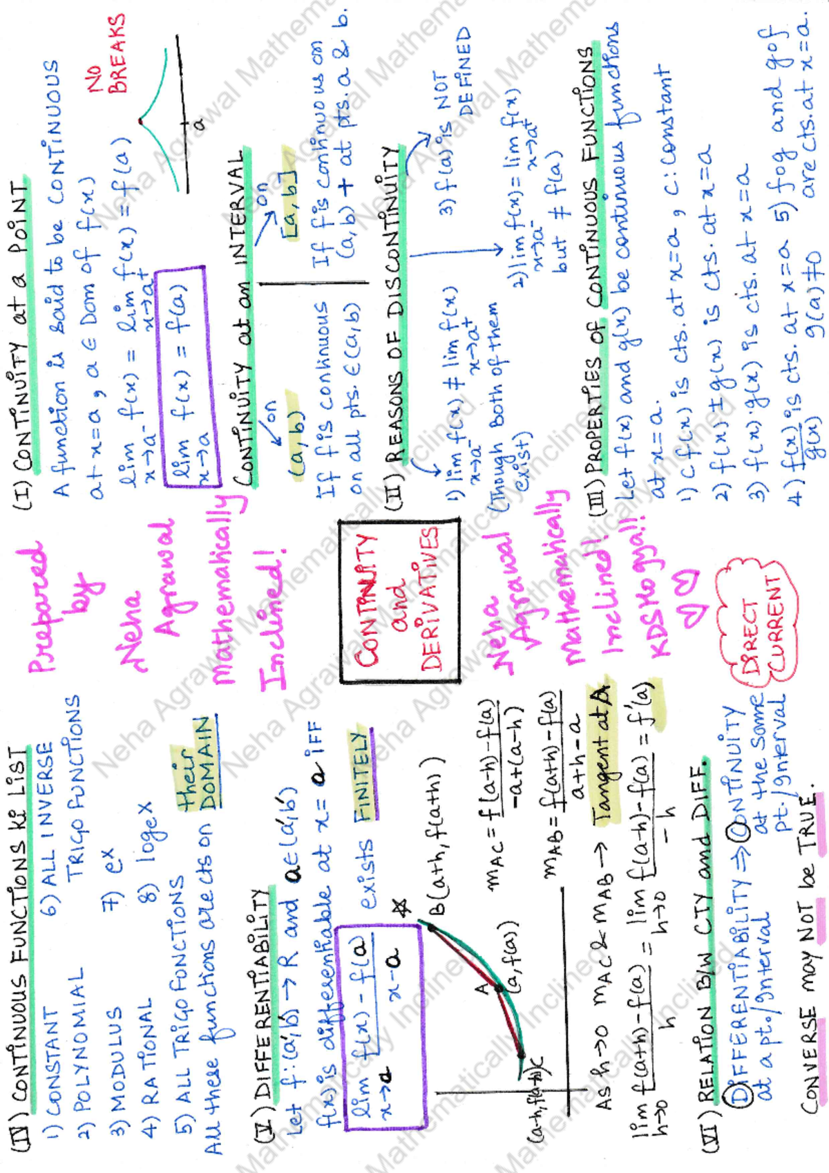 Continuity and Derivatives - (II) CONTiNUOUS FUNCTiONS ki LiST 1 ...