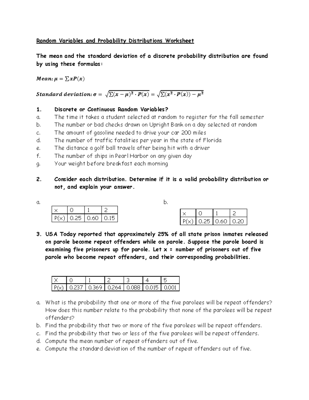 Class 7S09 - Probabilty Distribuion - - Studocu