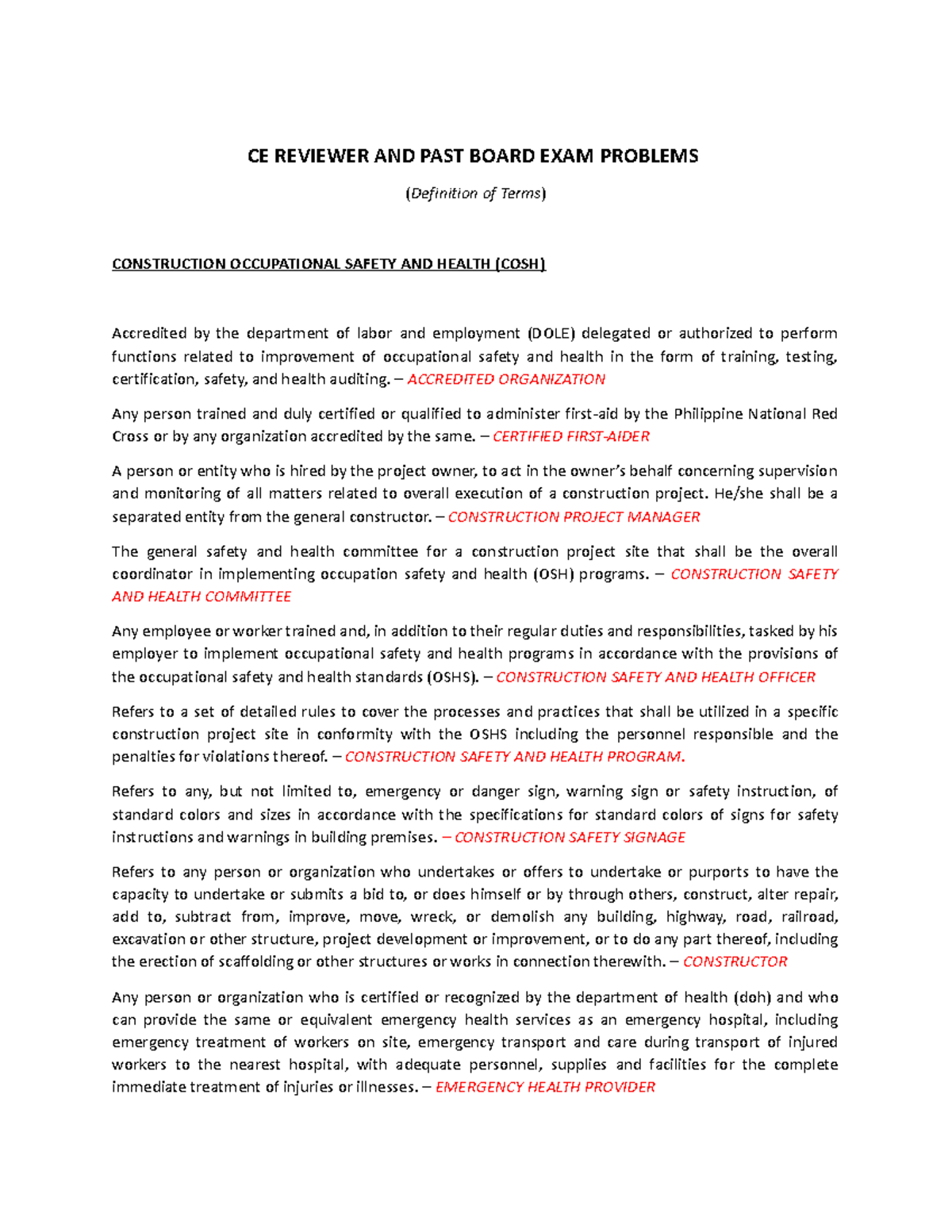 CE PAST Board Exams DOF - CE REVIEWER AND PAST BOARD EXAM PROBLEMS ...