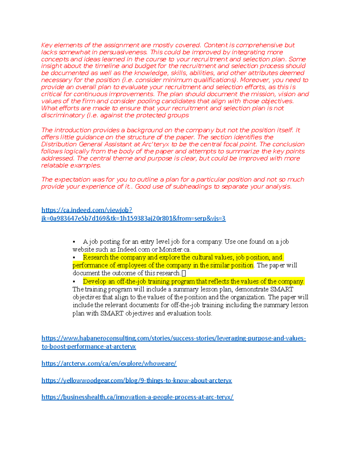 Draft - Lecture - Key elements of the assignment are mostly covered ...
