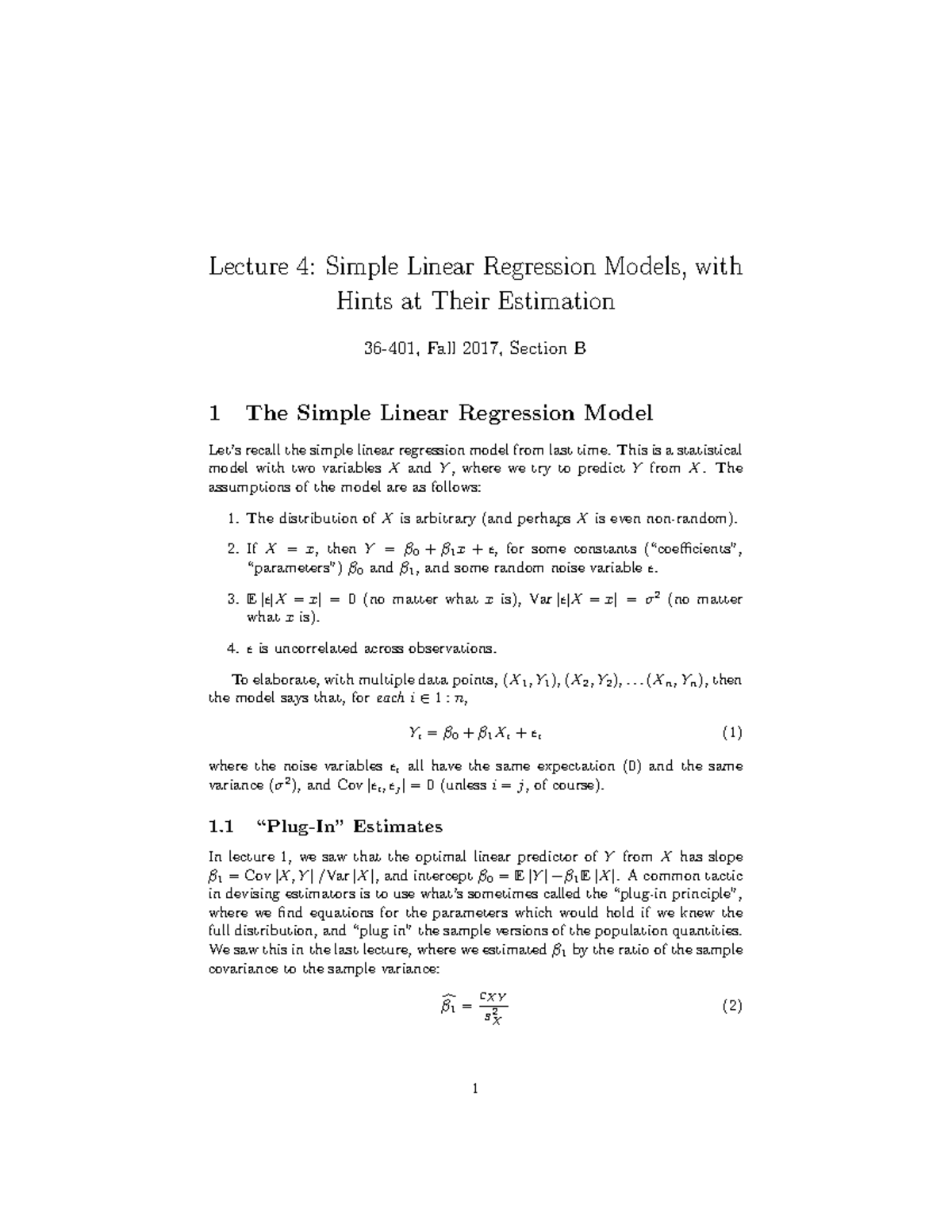 Lecture-04 - HELP ME - Lecture 4: Simple Linear Regression Models, with ...