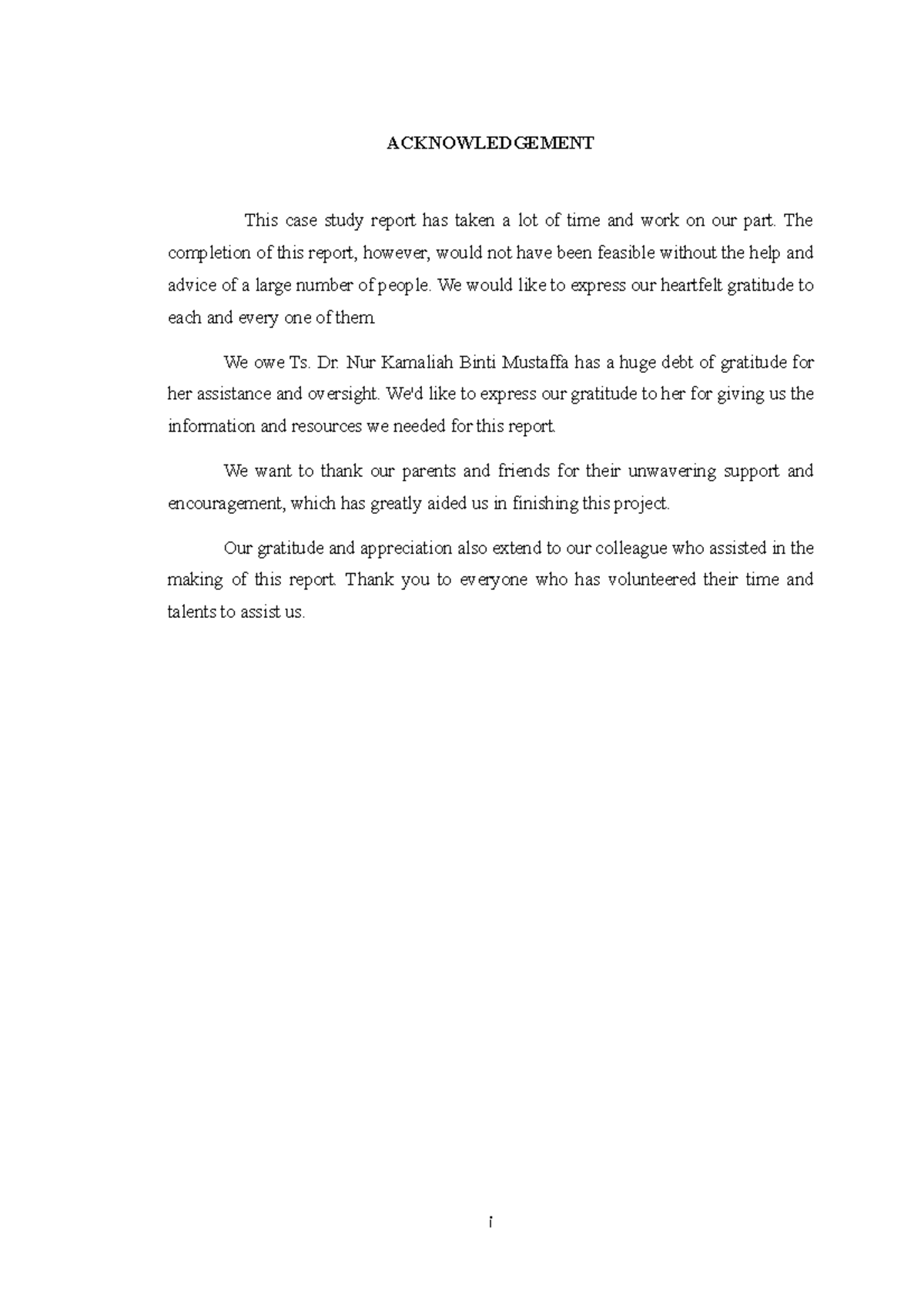 Full Report ENT600 Case Study - ACKNOWLEDGEMENT This case study report ...