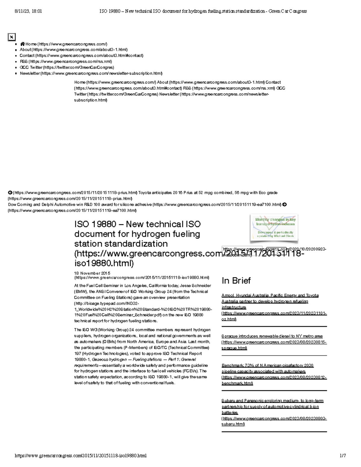 ISO 19880 – New technical ISO document for hydrogen fueling station standardization - Green Car ...