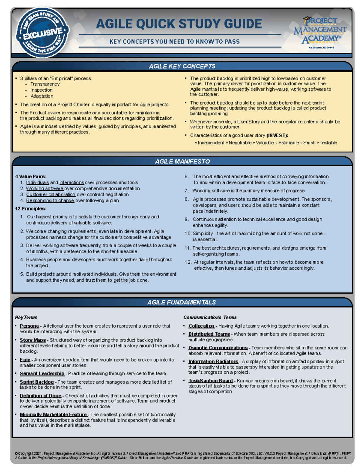Agile Quick Study Guide: Key Concepts and Fundamentals - Studocu