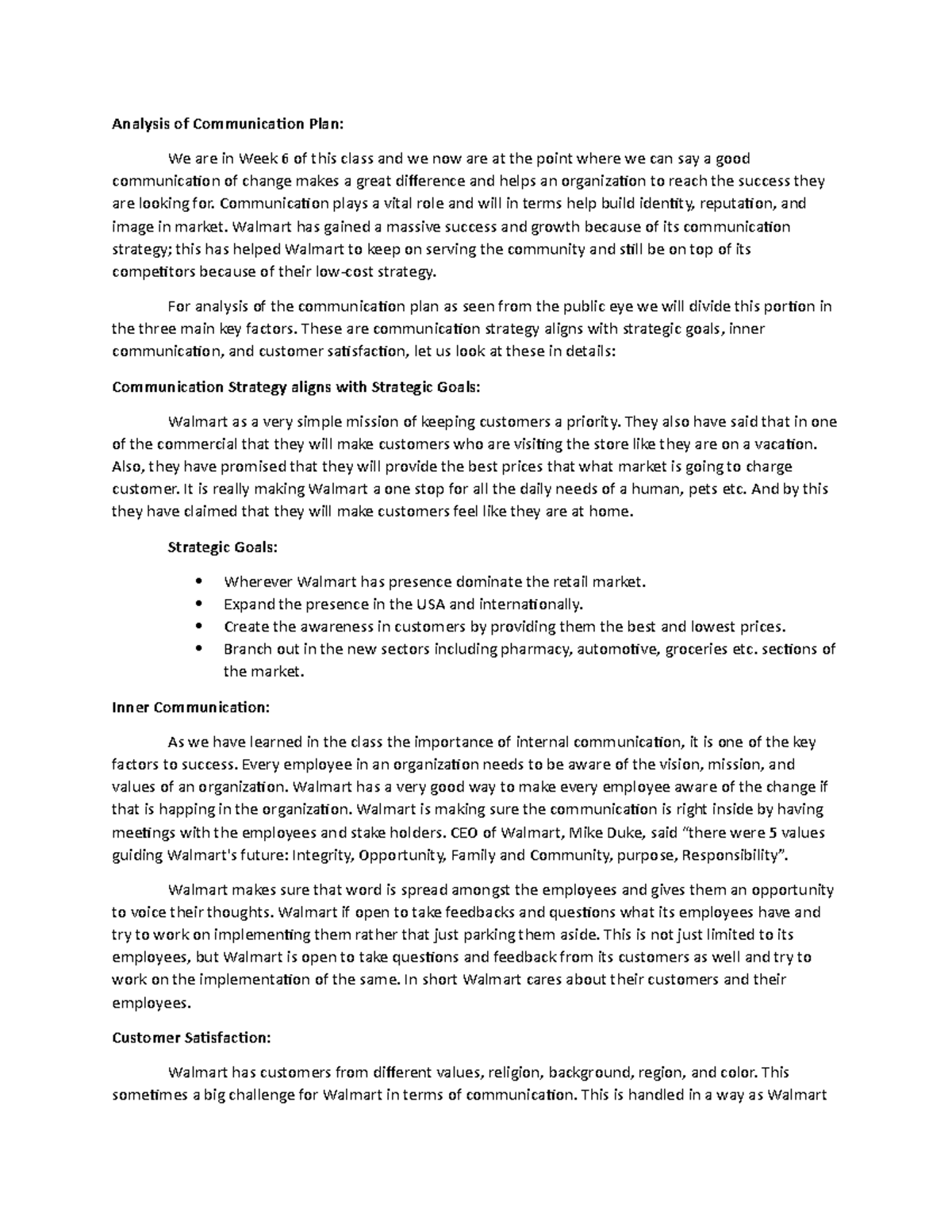 Analysis of Communication Plan - Communication plays a vital role and ...