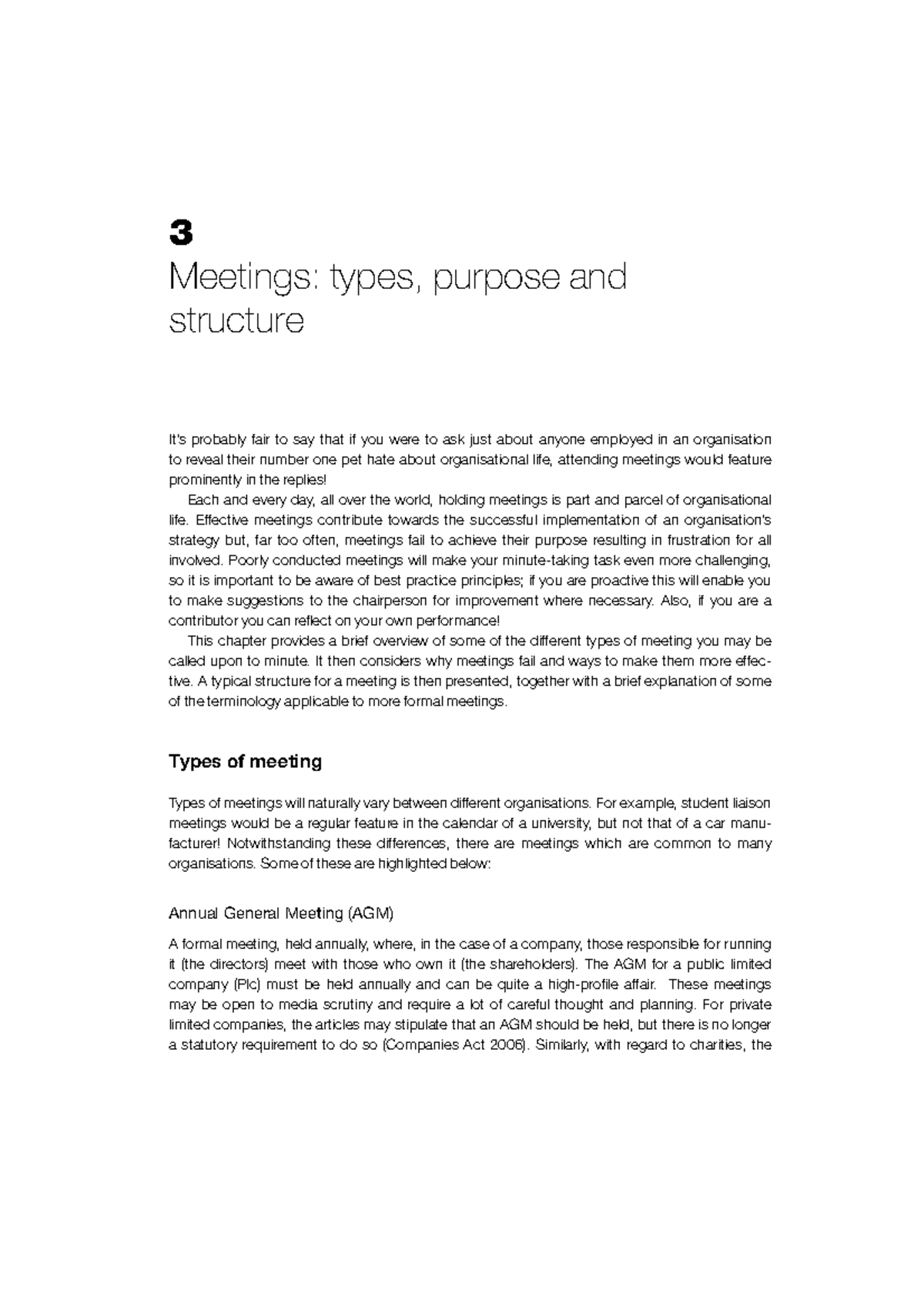 Meetings - types purpose and structure - 3 Meetings: types, purpose and ...