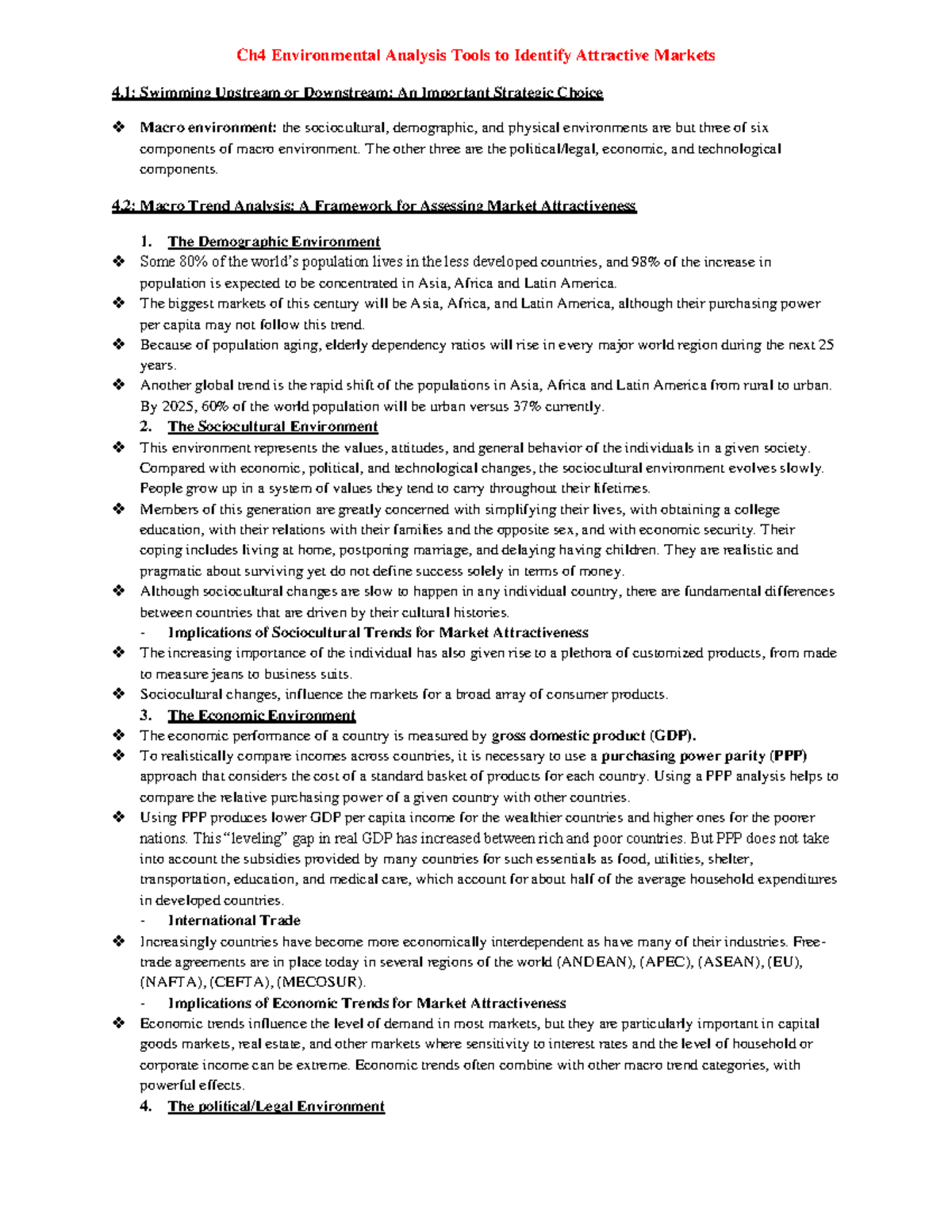 Ch4 Environmental Analysis Tools to Identify Attractive Markets - The ...