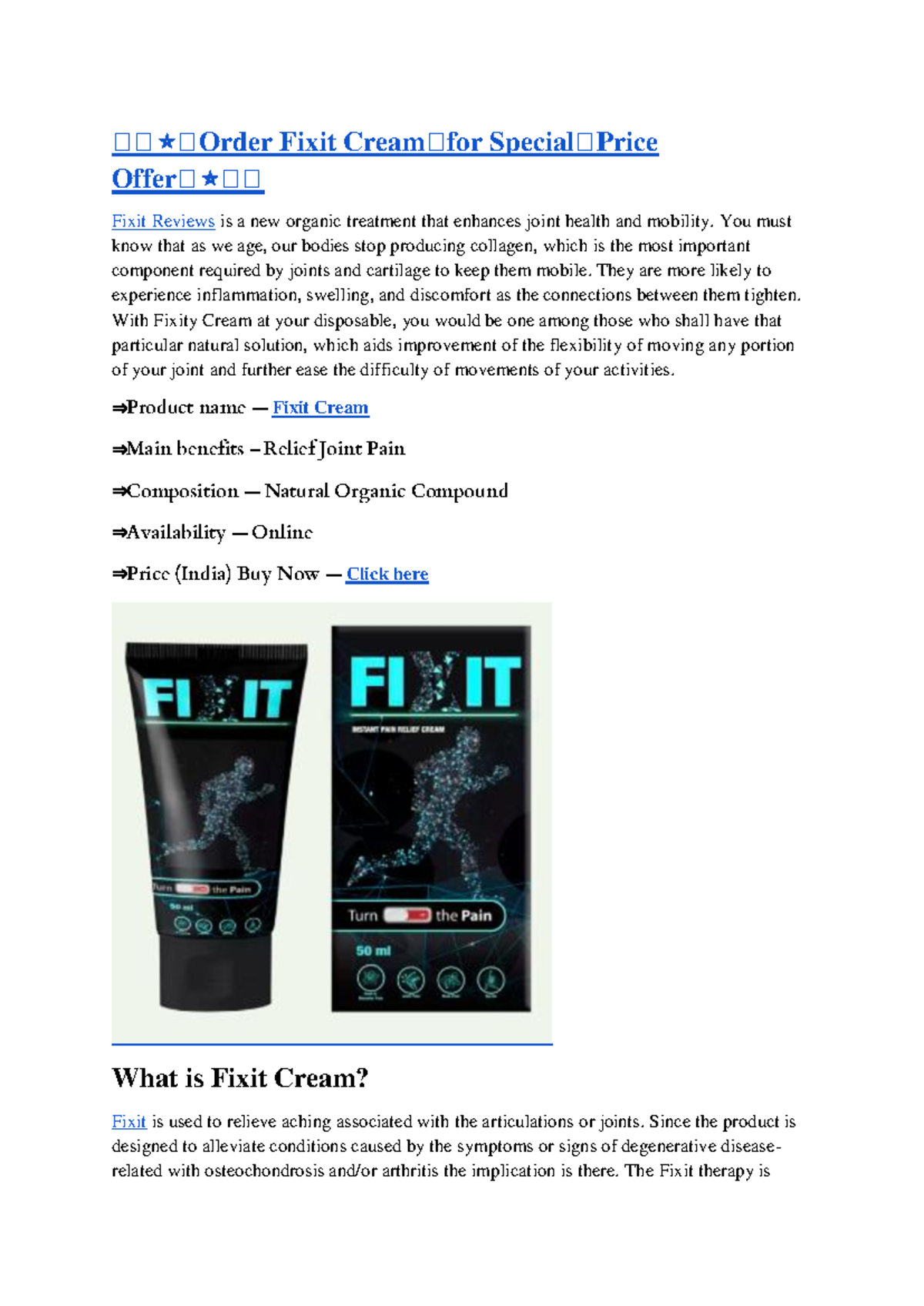 Fixit Effective Result Stop Chronic Pain, Order India - 🌈🌈⭐🌈Order Fixit ...