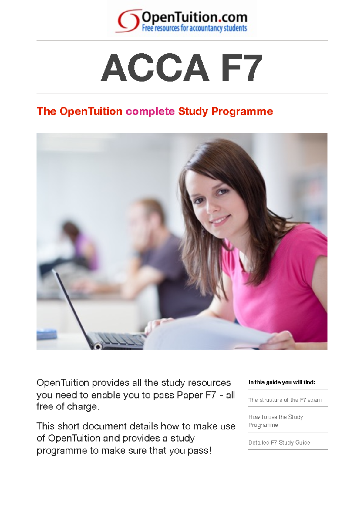 ACCA F7 Study Guide Open Tuition - ACCA F7 The OpenTuition complete ...