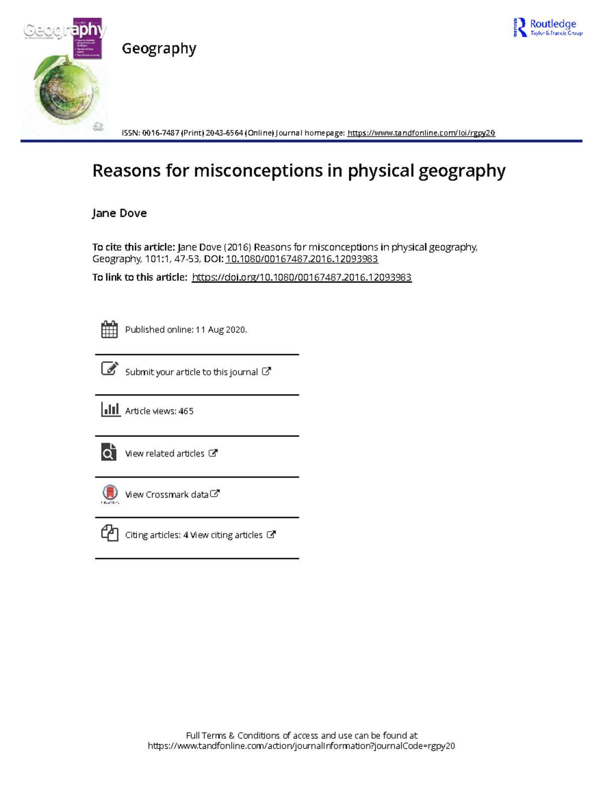 Reasons for misconceptions in physical geography - 1080/00167487 ...