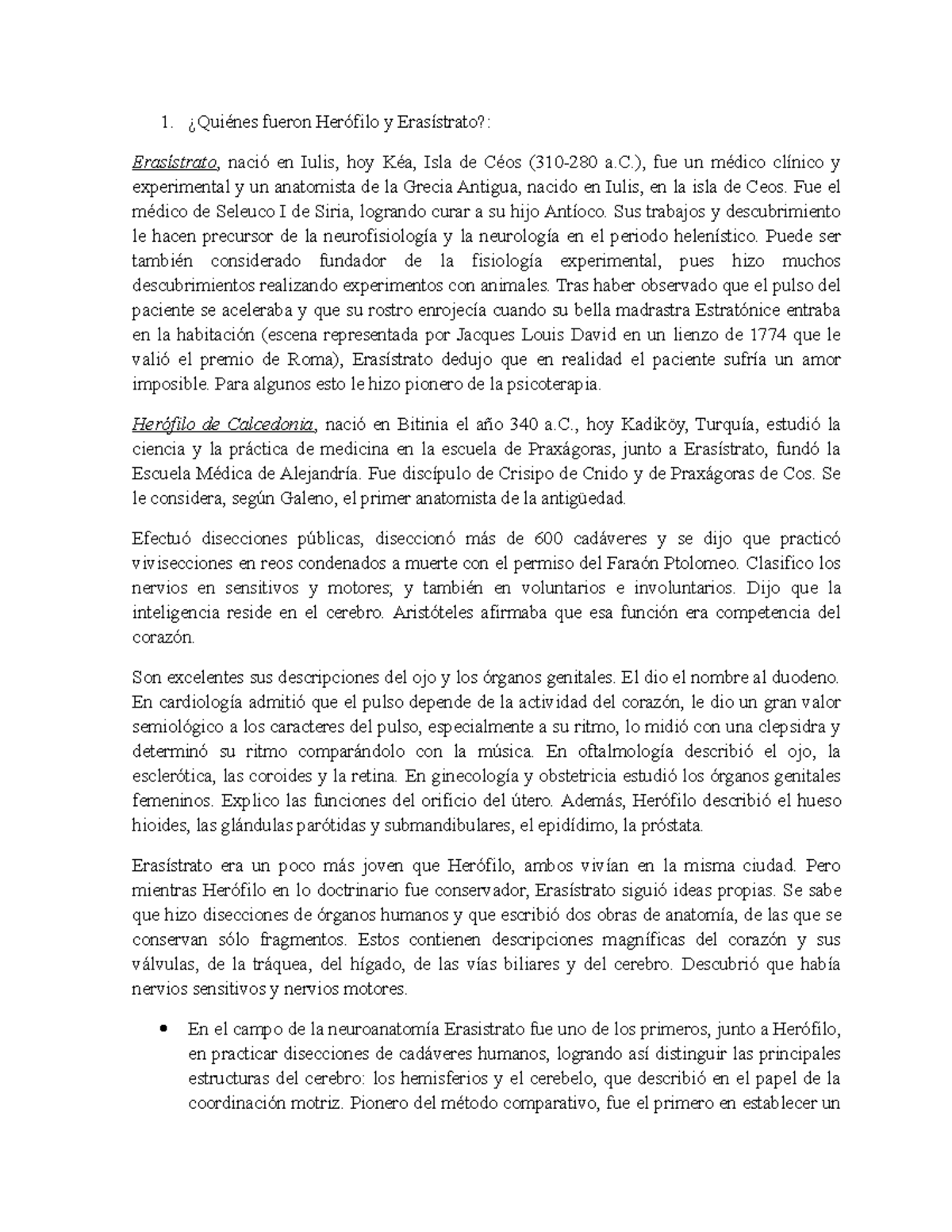historia de la medicina herasistrato - ¿Quiénes fueron Herófilo y ...