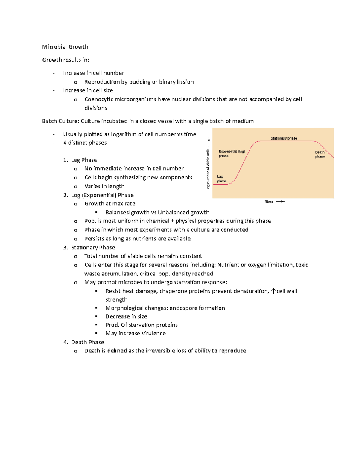 Microbial Exam 2 Notes Pt1 - Microbial Growth Growth results in ...