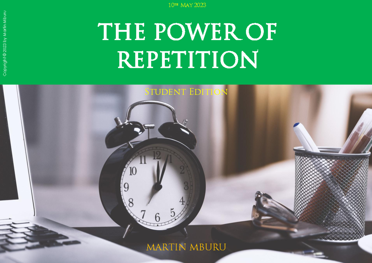 Repetition for learning and memory - THE POWER OF REPETITION Copyright ...